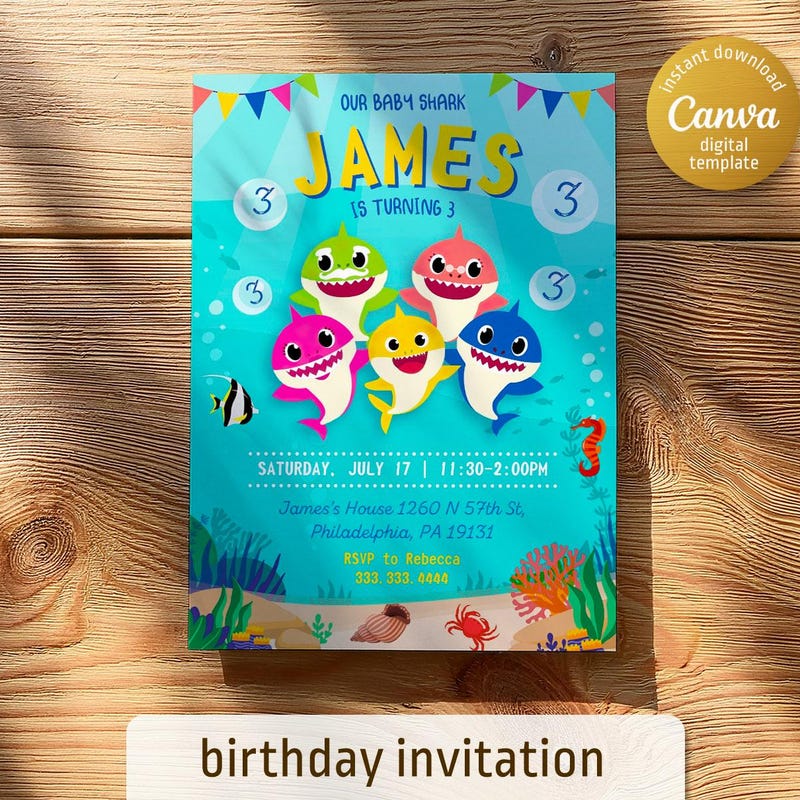 Baby Shark 3rd Birthday Party - Etsy