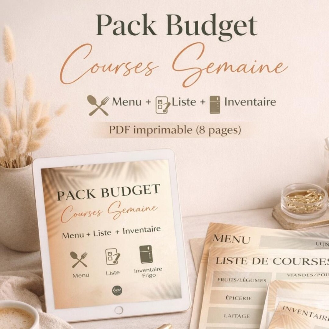 Weekly Grocery Budget Pack | Menu + Shopping List + Inventory | 3-step ...