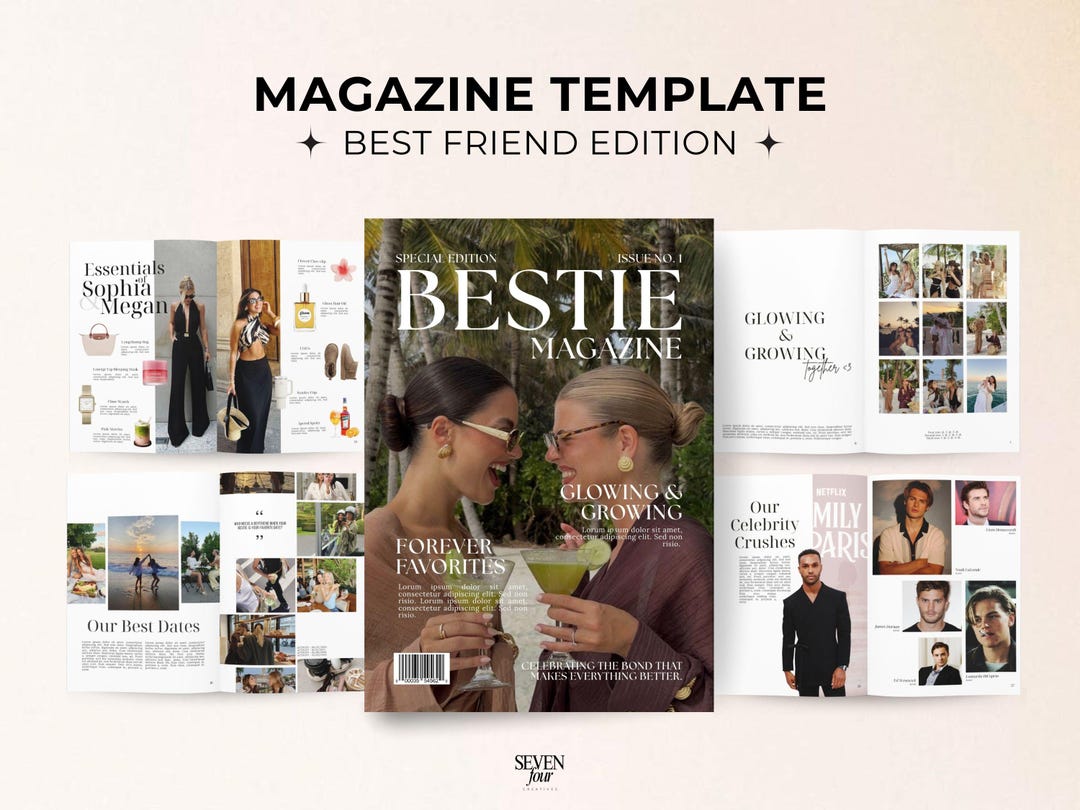 Best Friend Magazine Template | Stylish & Customizable | Canva Template ...