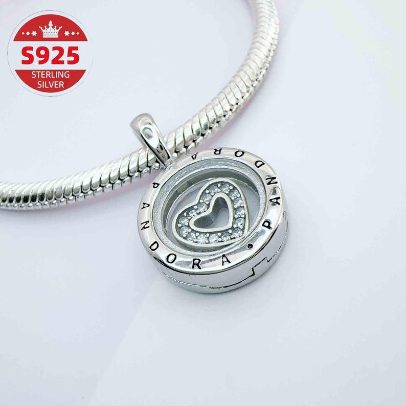 Handmade Sterling Silver Petite Memories Floating Locket Dangle, Fits ...