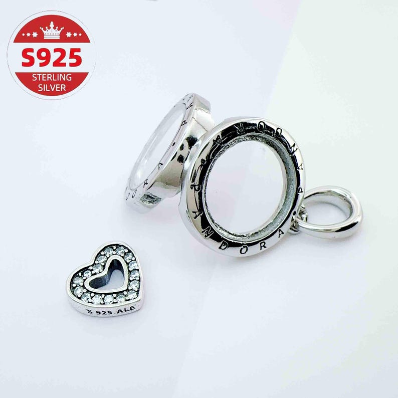 Handmade Sterling Silver Petite Memories Floating Locket Dangle, Fits ...