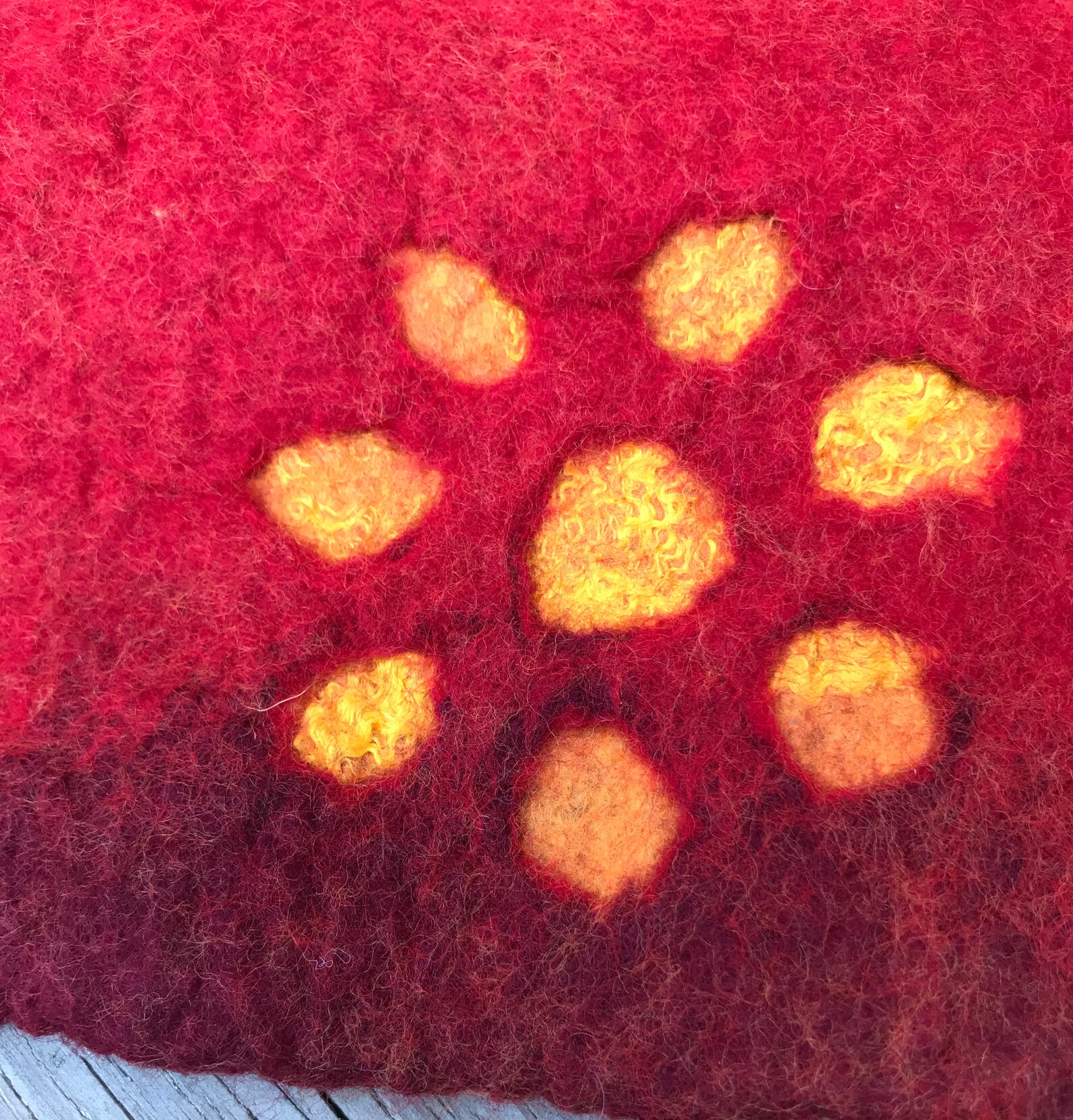 Felted Tablet Case, Pouch, Red, Yellow Flower, iPad Air Case, Clutch ...