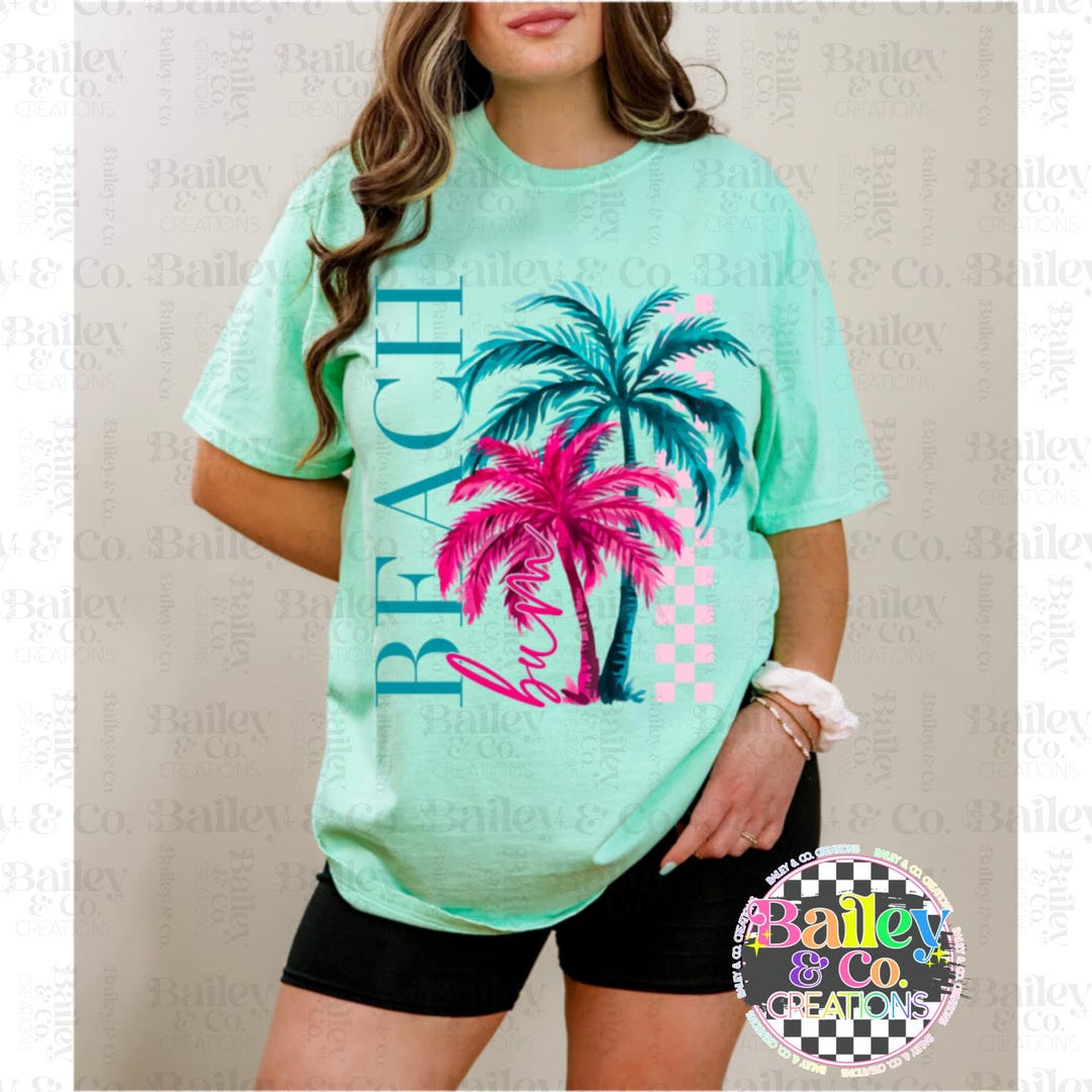 Beach Bum T-shirt | Palm Tree Graphic Tee - Etsy