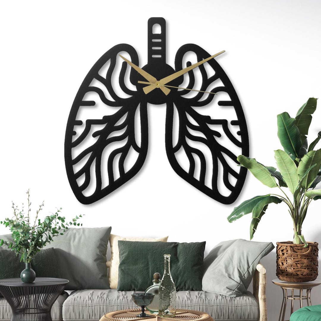 Lungs Metal Wall Clock: Anatomical Art, Medical Office Decor - Etsy