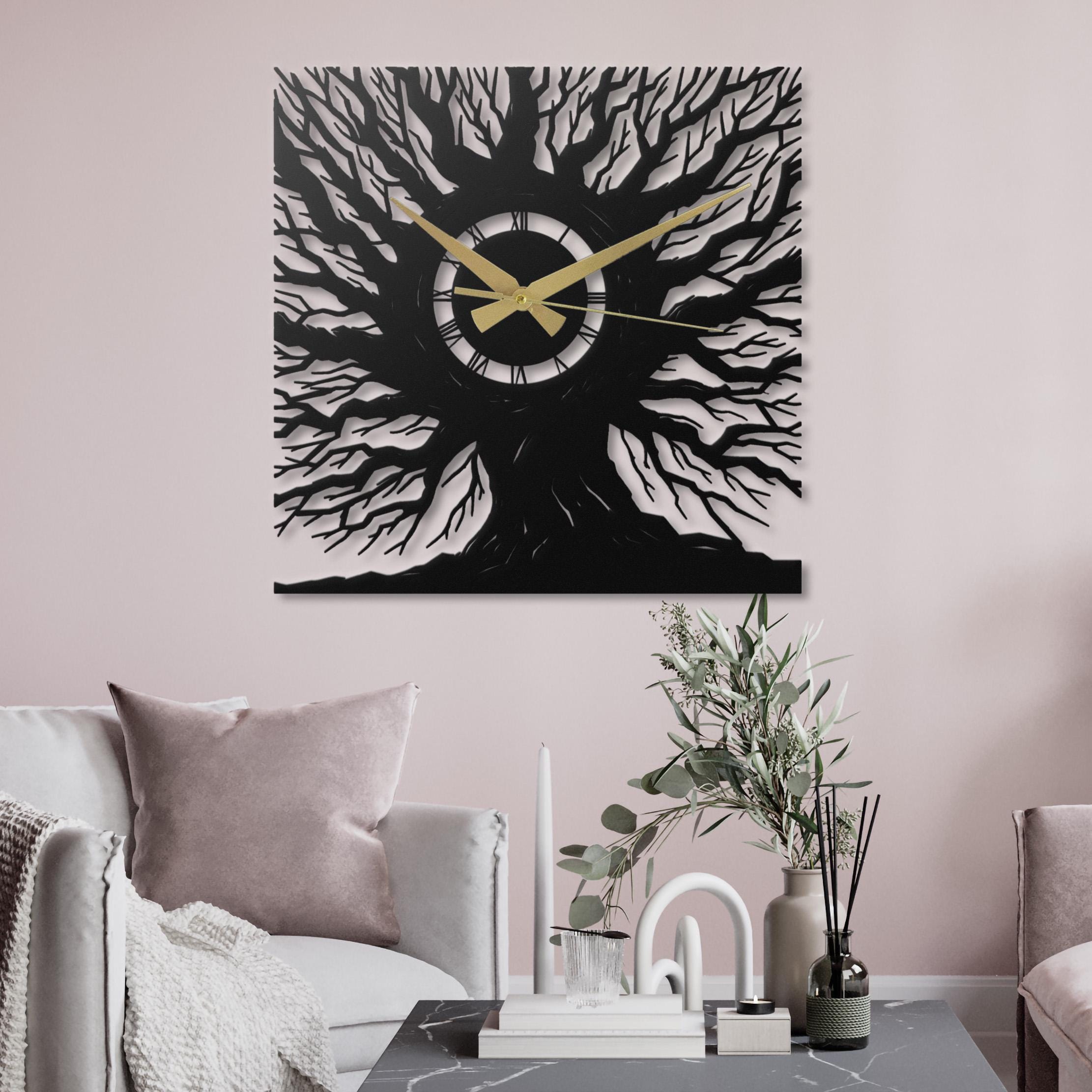 Metal Tree of Life Wall Clock: Celtic Family Roots Art, Roman Numerals ...