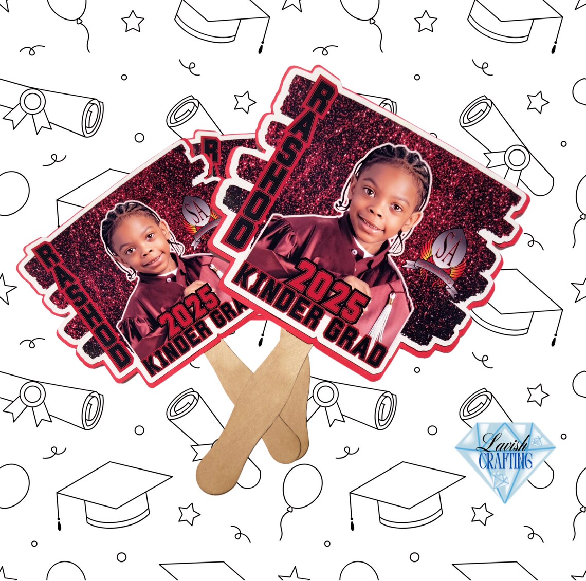 Kindergarten/pre-k Graduation Fans, Custom Graduation Fans, Big Head ...
