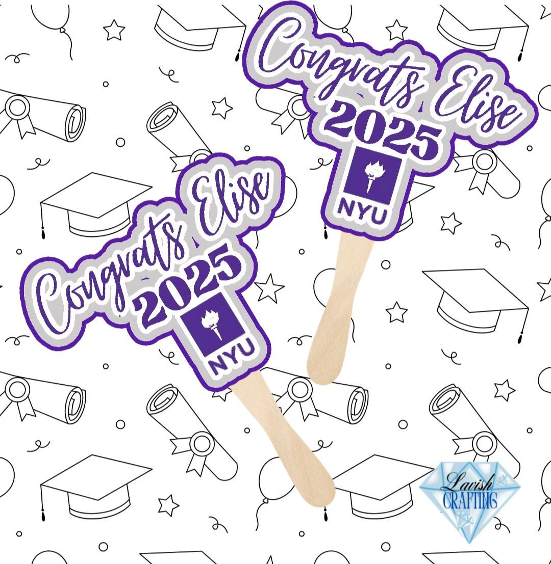 Custom Graduation Fans: Laminated Grad Party Prop - Etsy