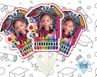 Kindergarten/pre-k Graduation Fans, Custom Graduation Fans, Big Head ...