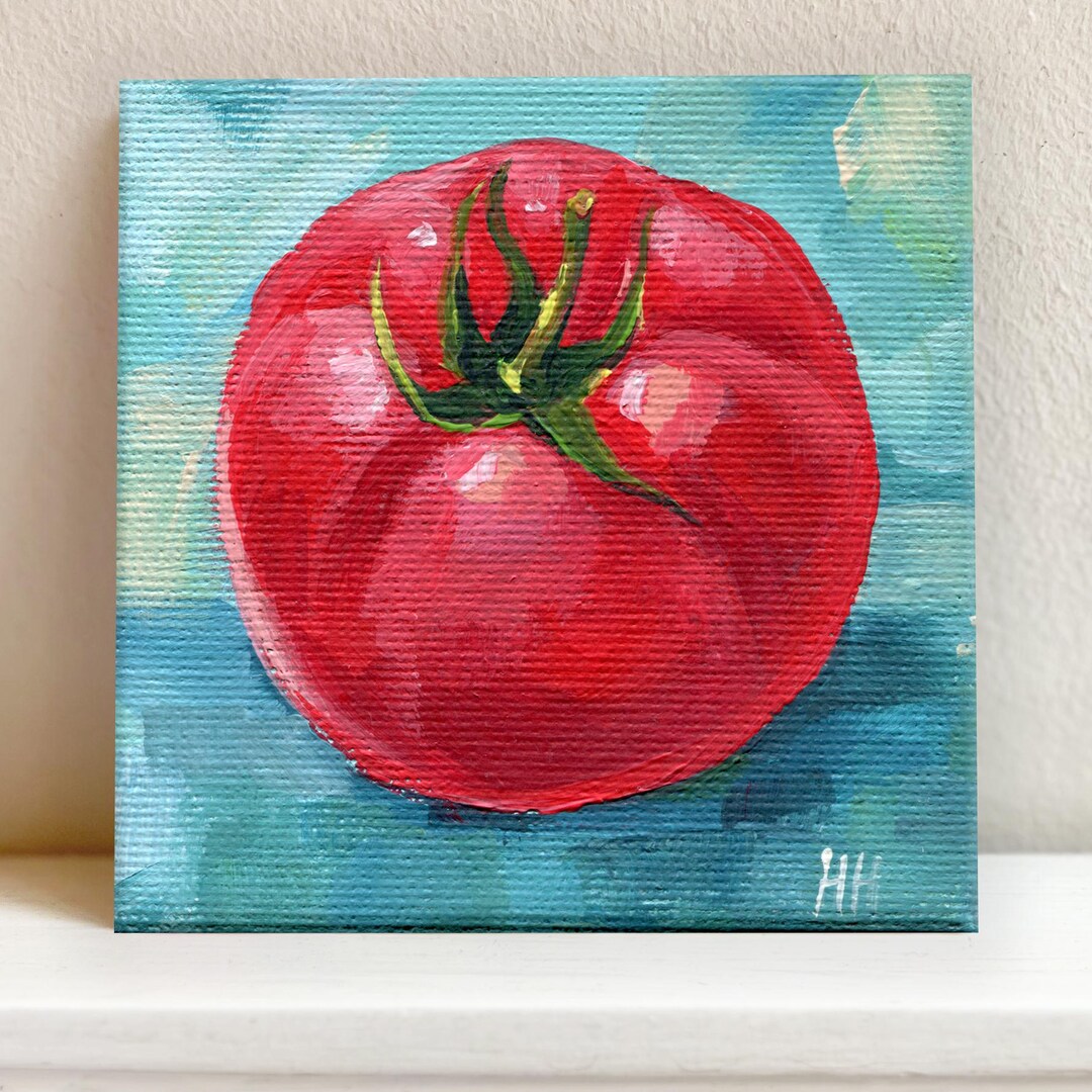 Kitchen Tomato Painting for Home Decor - Original Kitchen Gift Set Wall ...