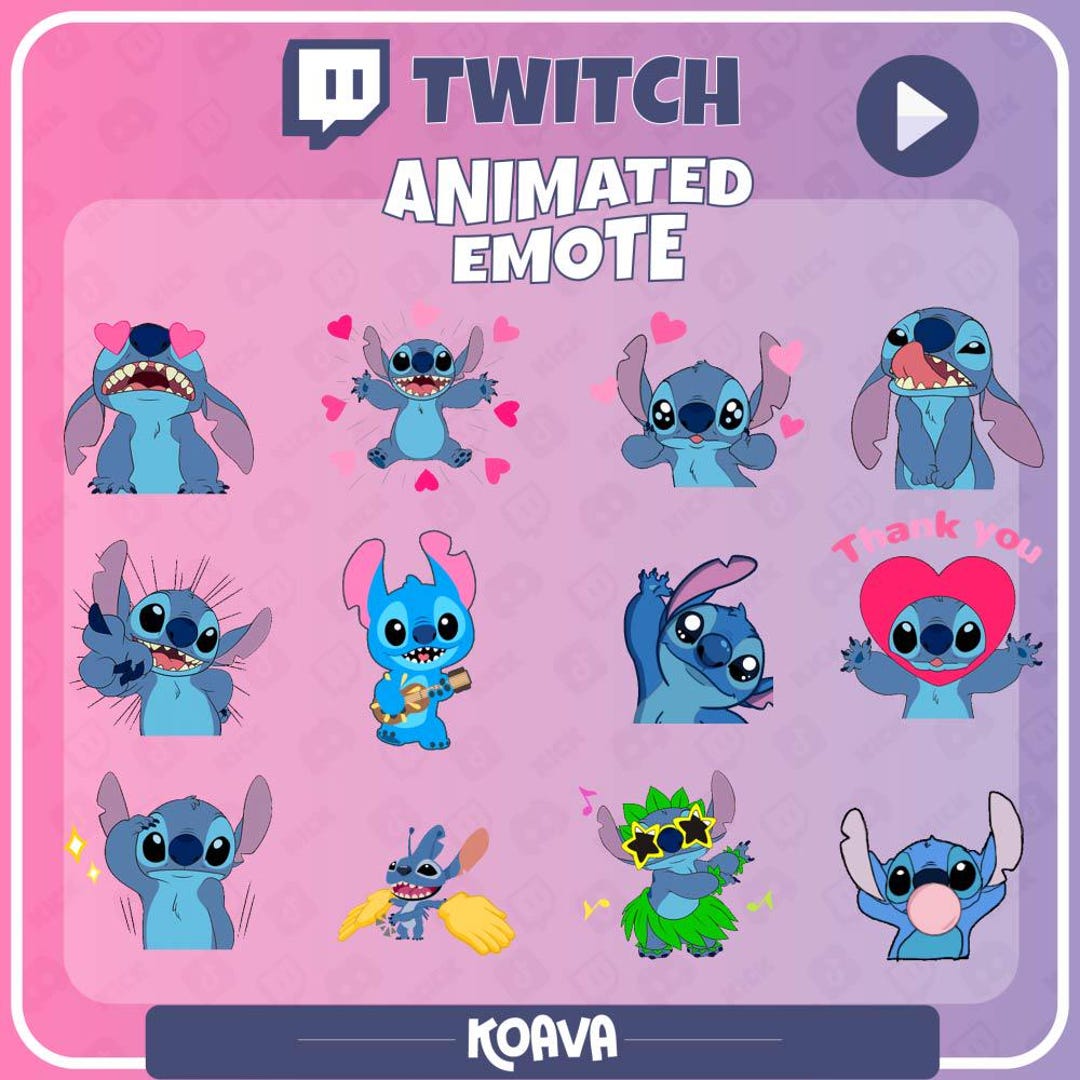 Twitch Animated Stitch Emotes, for Streamers (instant Download) - Etsy