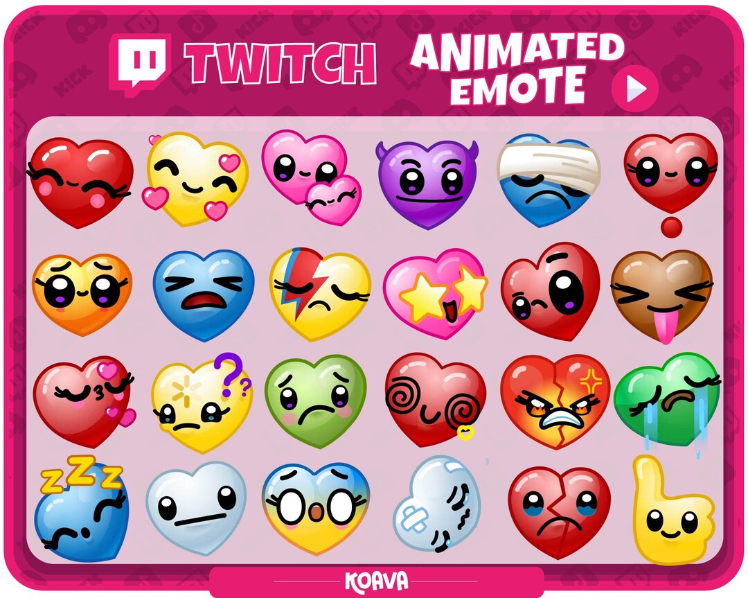 Animated Heart Twitch Emotes: Mega Pack #1 (29 Emotes Ready to Use!) - Etsy