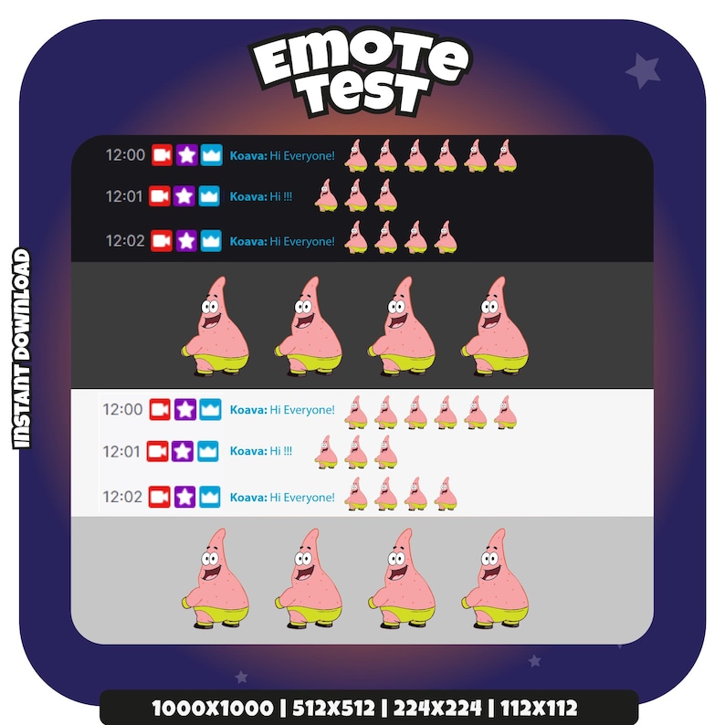 ANIMATED Emotes Twitch & Discord - Adorable Funny Patrick Emote ...