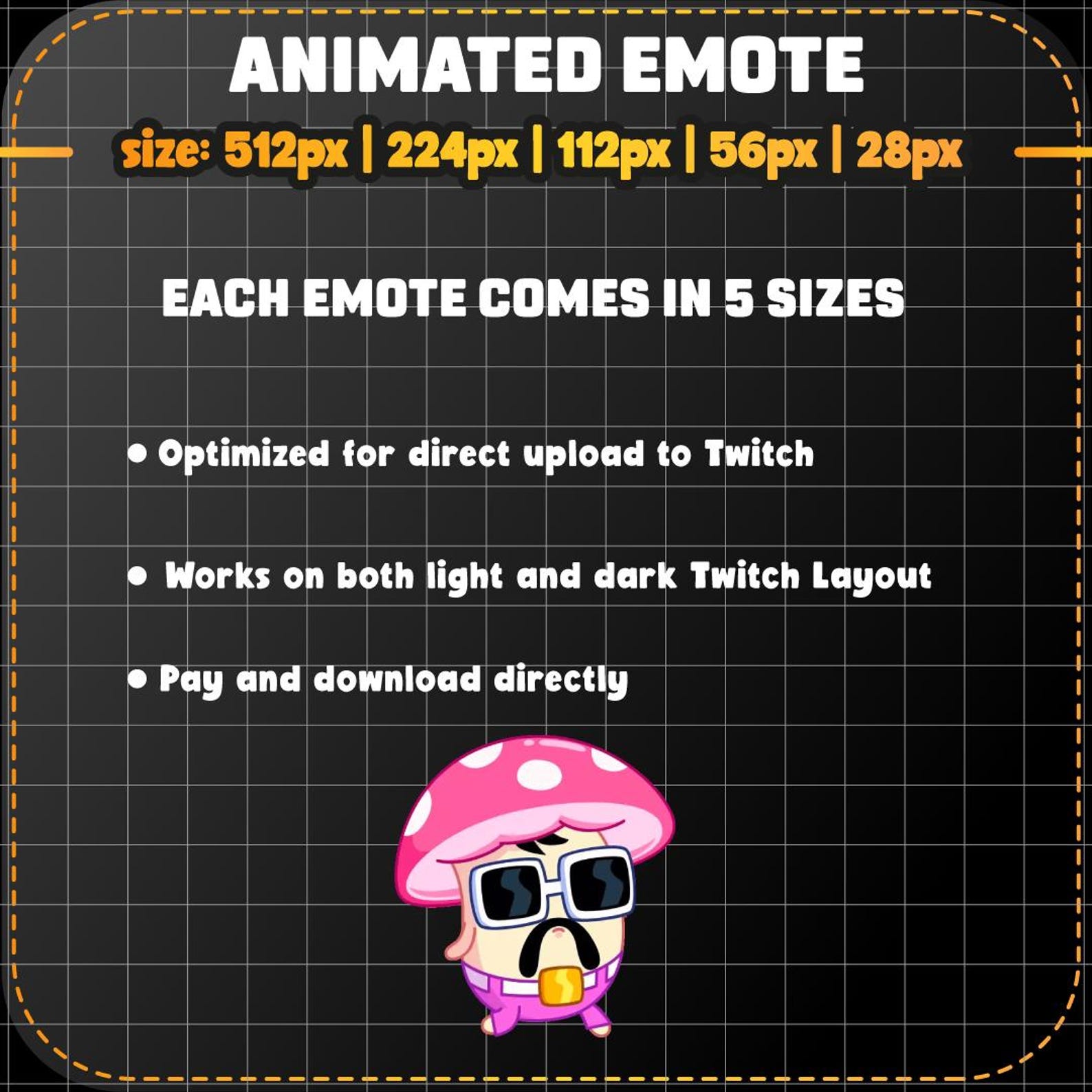 Animated Mushroom Emotes | Twitch, Discord Stickers (30x) (digital ...