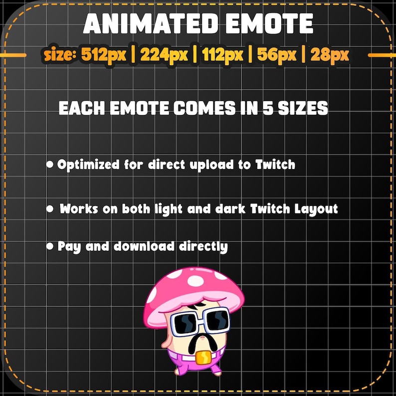 Animated Mushroom Emotes | Twitch, Discord Stickers (30x) (digital ...
