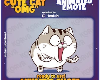 Cat OMG Animated Emote for Twitch, Kick (instant Download) - Etsy