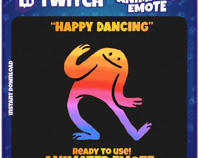 Happy Dancing Animated Emote - Colorful Gradient Dance Emote for Twitch ...