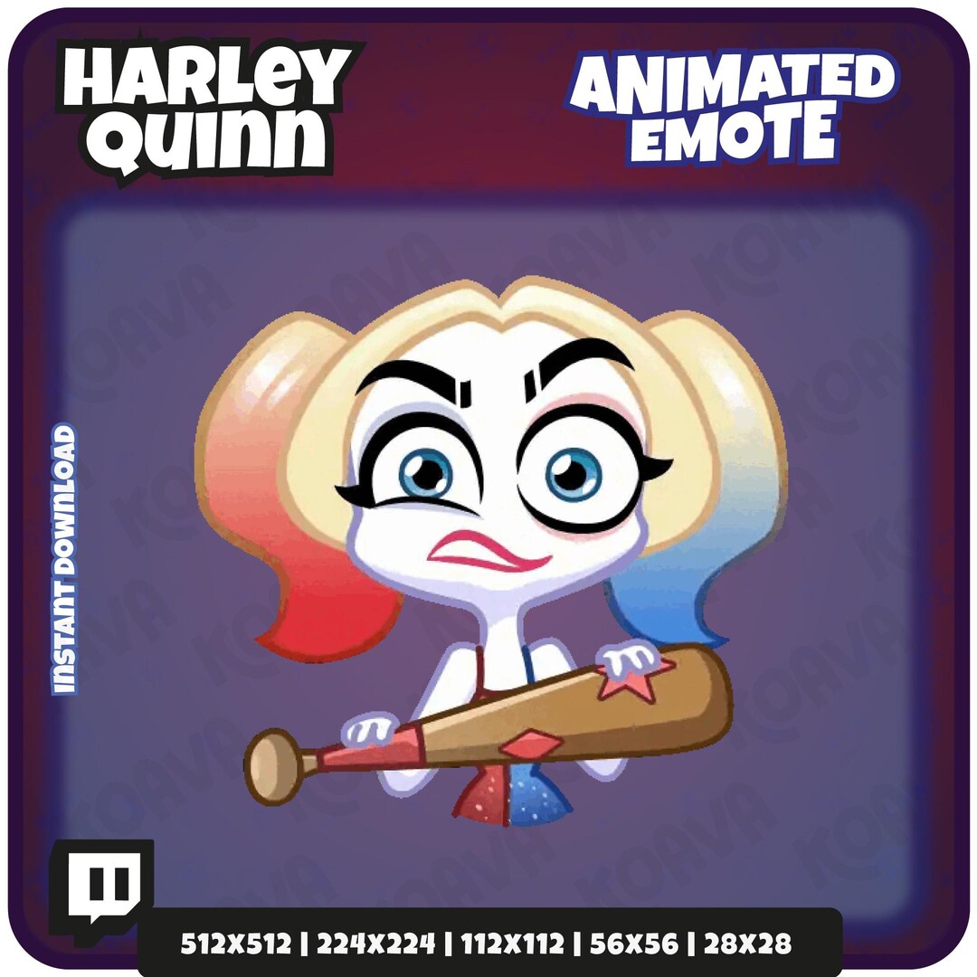 Twitch Animated Emote - Angry Stare With Bat | Intense Cartoon Girl ...