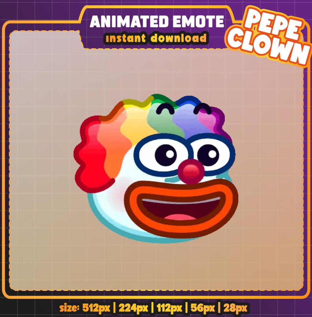 Animated Pepe Clown Twitch Emote: Funny Streamer Tool (digital Download ...