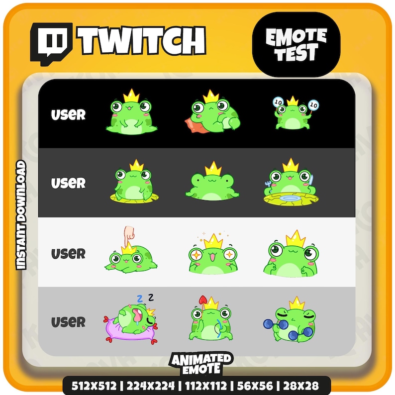 Animated Frog Emote Pack | Kawaii Streamer Bundle (24 Emotes) - Etsy
