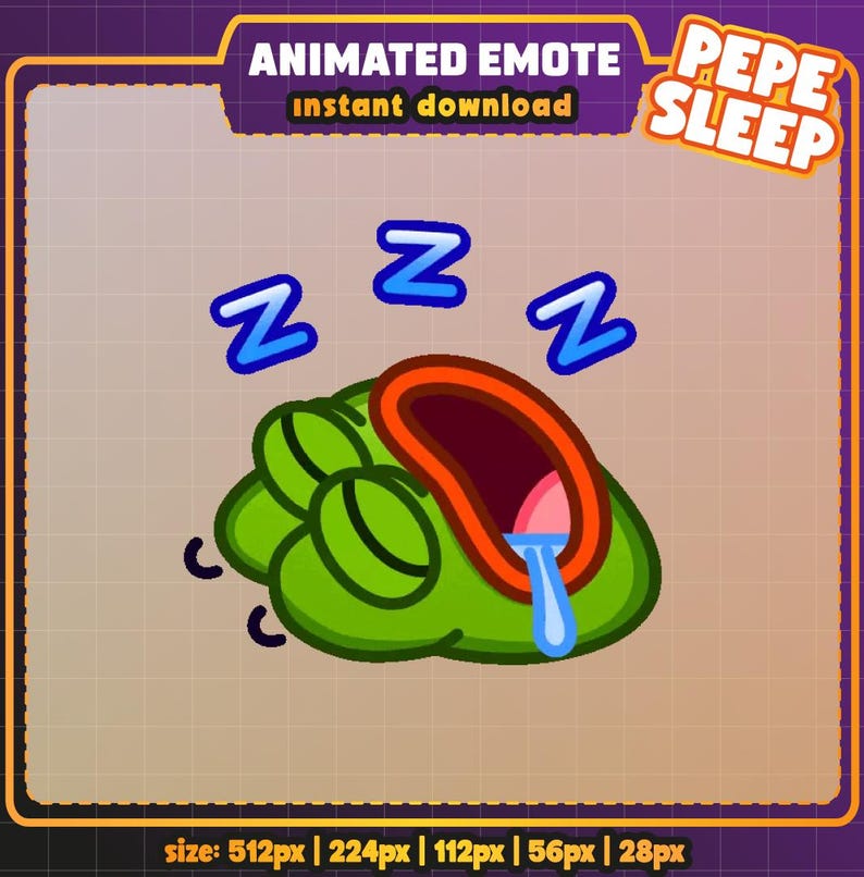 Animated Pepe Emote | Sleep Zzz Emote | Funny Twitch Discord Emoji - Etsy