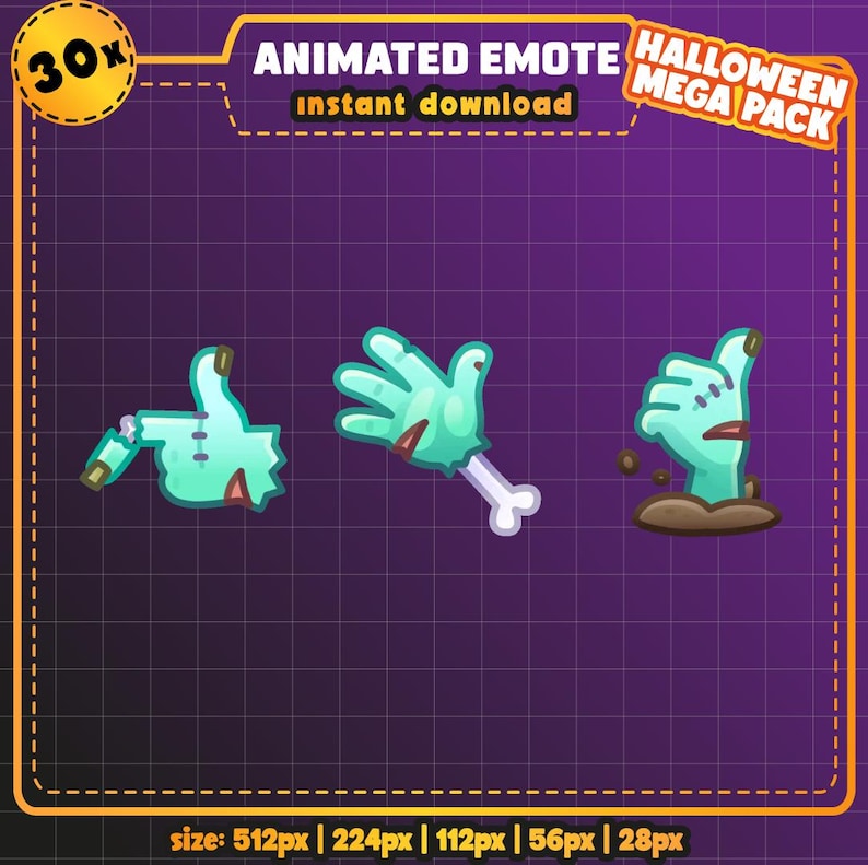 Halloween Animated Emote Pack: Spooky Twitch, Discord, Youtube Emoji ...