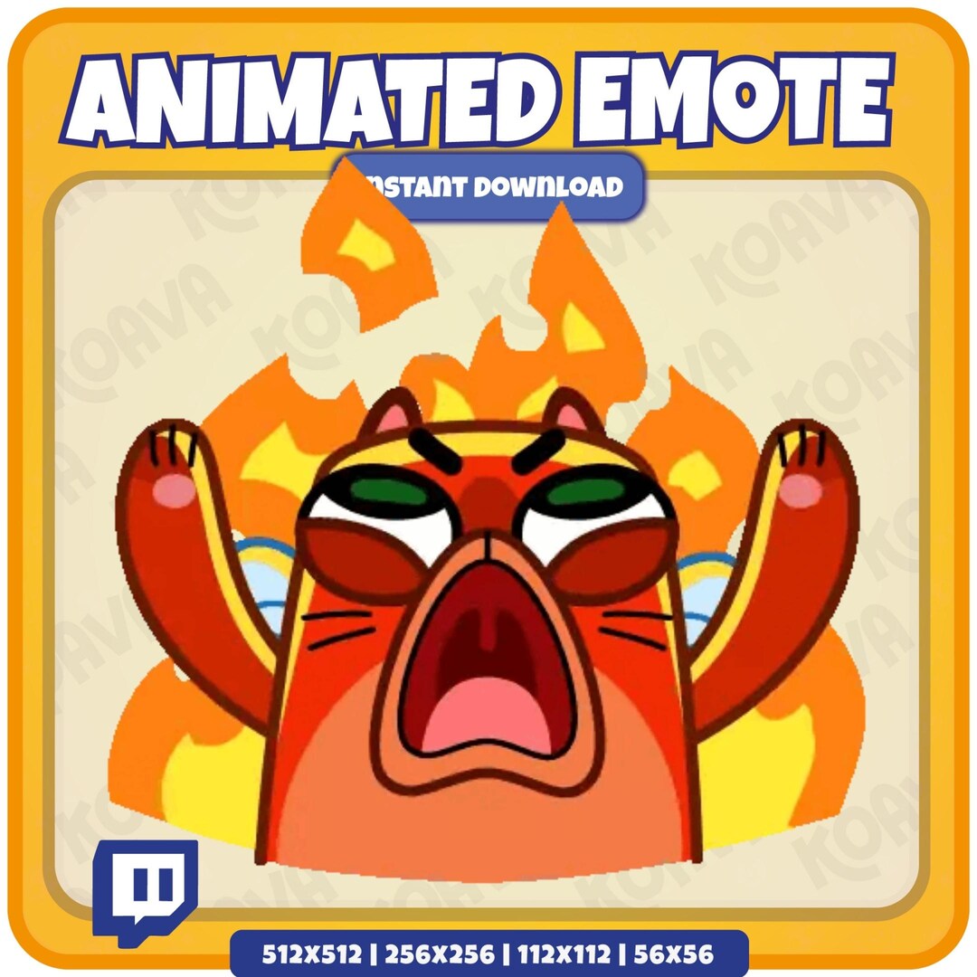 Angry Cupid Cat Animated Emote | Rage Twitch Emote (instant Download ...
