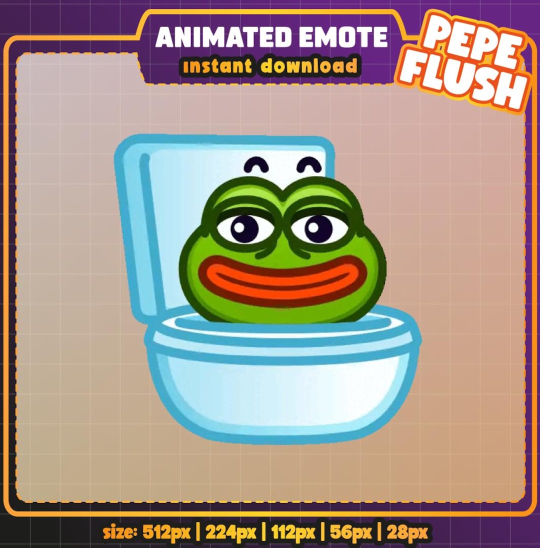 Animated Pepe Flush Twitch Emote: Instant Download - Etsy
