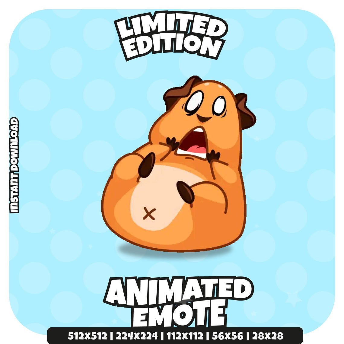 Animated Scared Hamster Emote – Shocked Twitch Discord Stream Reaction ...