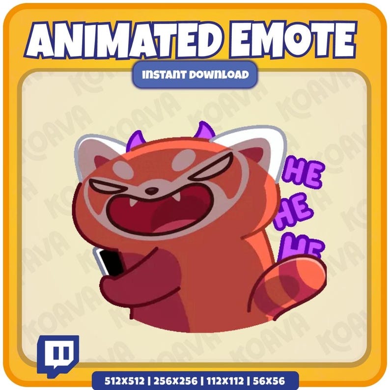 Animated Red Panda Emote Pack | Kawaii Twitch, Discord, Kick (instant ...