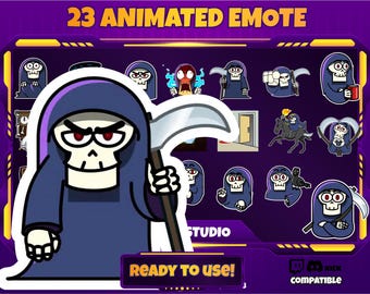 Animated Grim Reaper Twitch Emotes | Dark Humor Reactions (instant ...