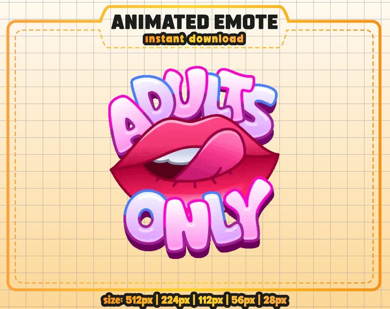 Sexy Lips Animated Emote | Twitch Streamer, Adults Only (digital ...