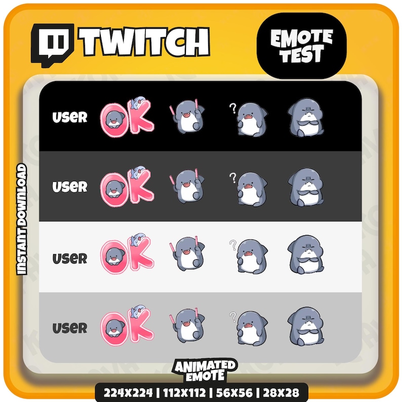 Animated Kawaii Shark Emotes Pack: 27 Twitch/discord Reactions (instant ...
