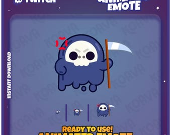 Halloween Animated Ghost Twitch Emote: Kawaii Streamer Art (instant ...