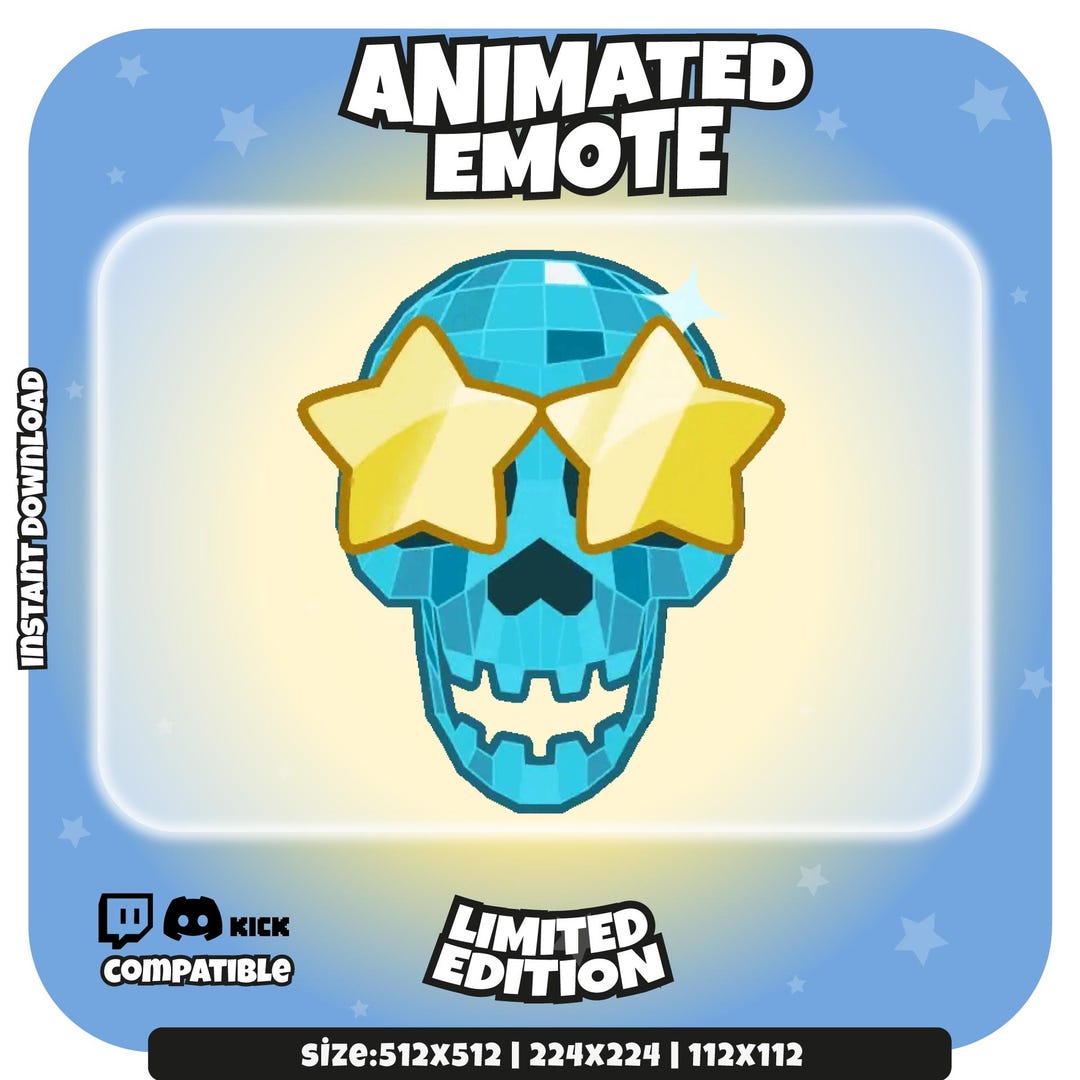 Animated Skull Twitch Emote: Halloween Streamer Art (instant Download ...
