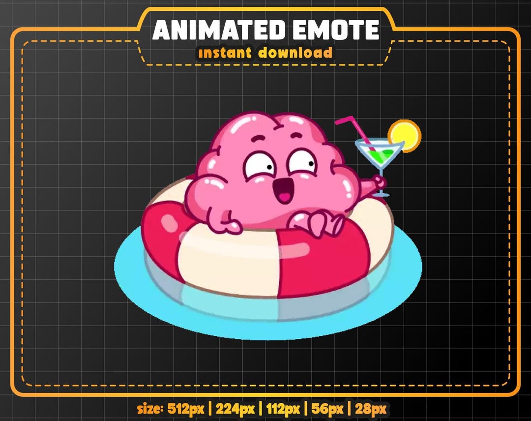 Chill Brain Animated Twitch Emote: Funny Relaxing GIF (instant Download ...