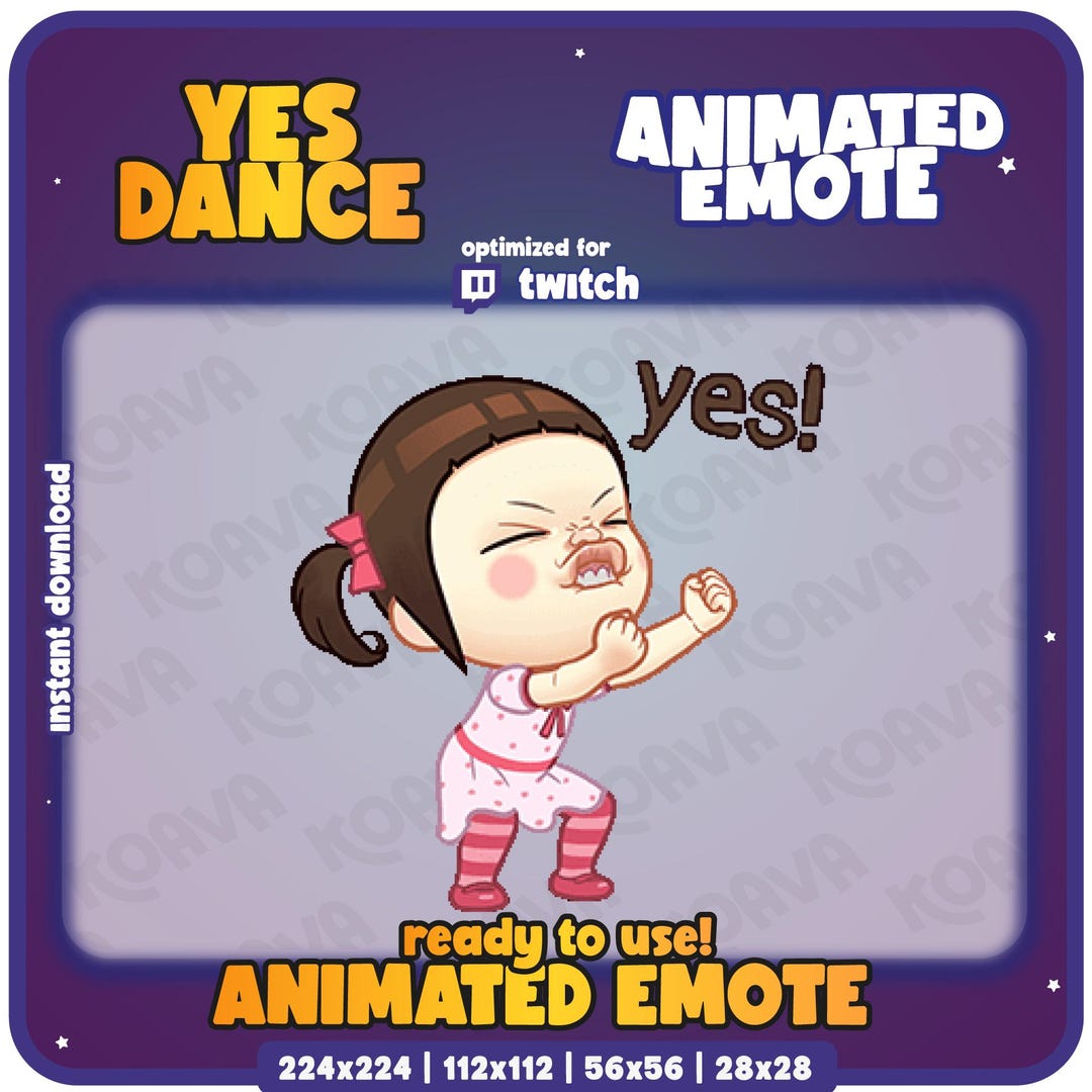 Animated Yes Dance Emote: Twitch/kick Streamer Emotes (instant Download ...