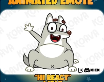 Animated Wolf Twitch Emote: Hi Reaction, Ready to Use (instant Download ...