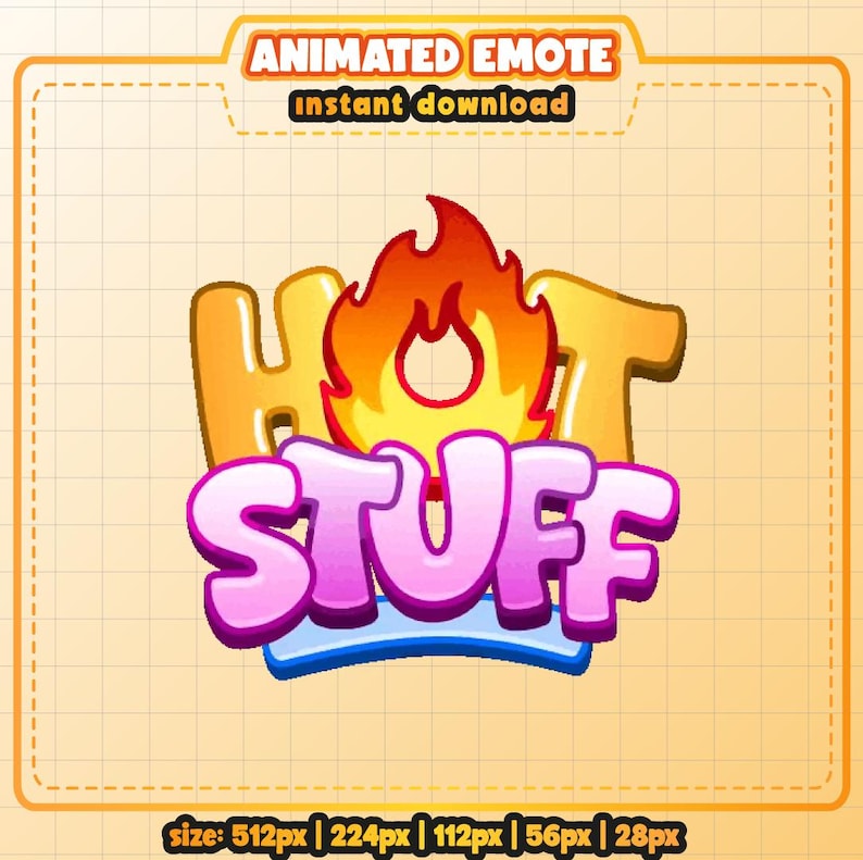Hot Stuff Text Animated Emote | Twitch Discord Kick Emoji | Spicy ...