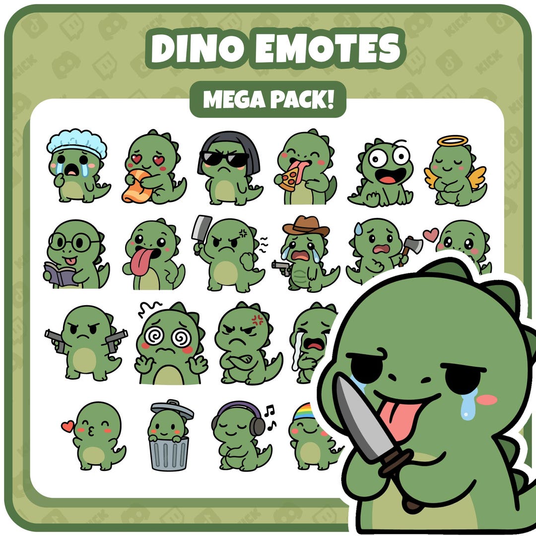 Twitch Emote | Cute Dino Mega Pack #1 Emotes (30 Emotes Ready to Use ...