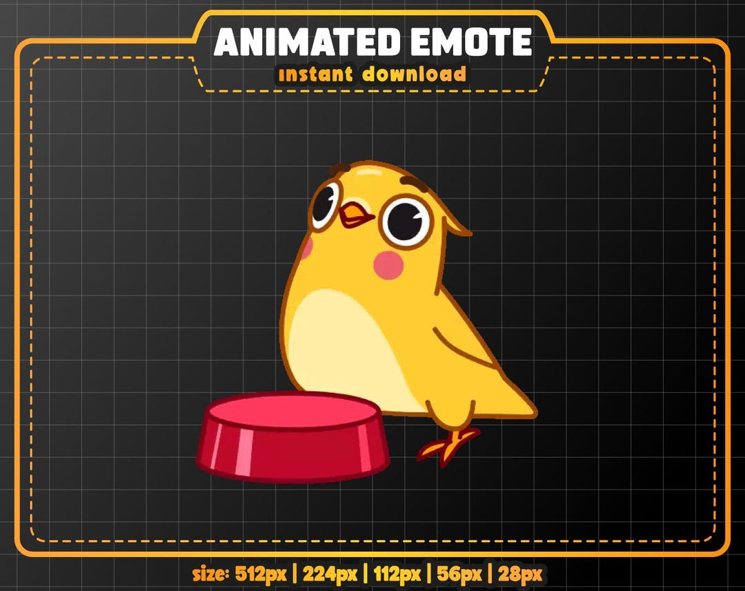 Animated Yellow Bird Button Bonk Emote: Twitch, Discord, Youtube ...