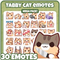 Animated Emote Cute Bored Orange Tabby Cat is Yawning - Chibi Cartoon ...