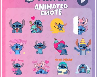 Animated Stitch Emote: Twitch, Kick, Discord (instant Download .ZIP ...