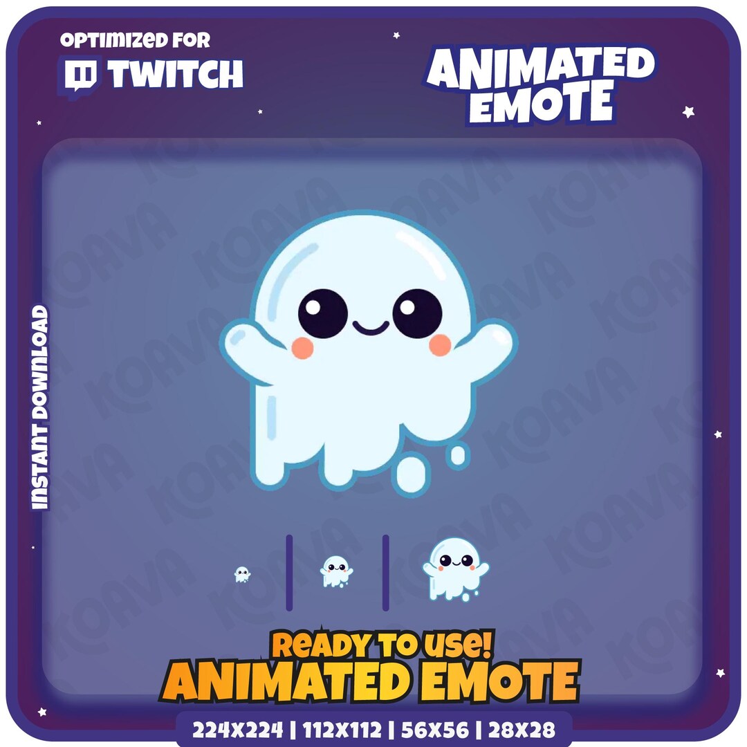 Animated Ghost Twitch Emote: Kawaii Streamer Art (instant Download) - Etsy