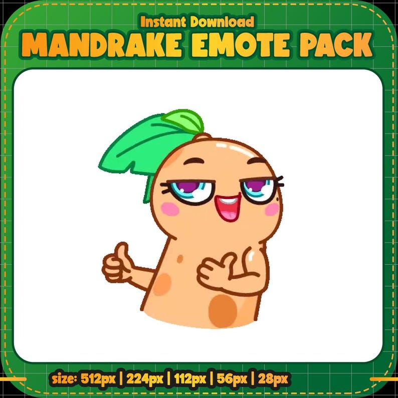 Animated Mandrake Emote Pack | Twitch, Discord, Kick (digital Download ...