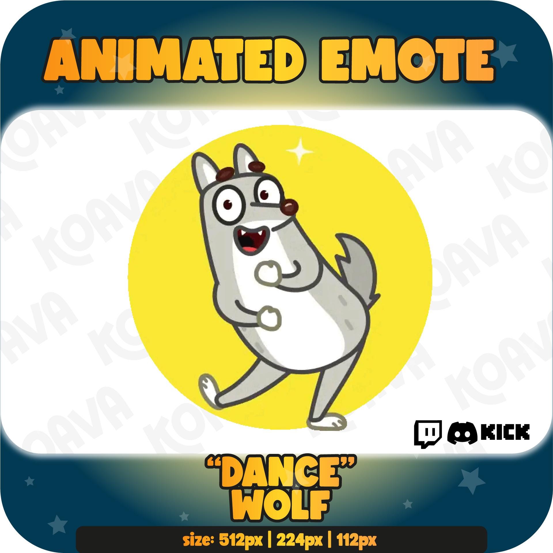 Animated Dance Wolf Twitch Emote: Stream Reaction Sticker (instant ...