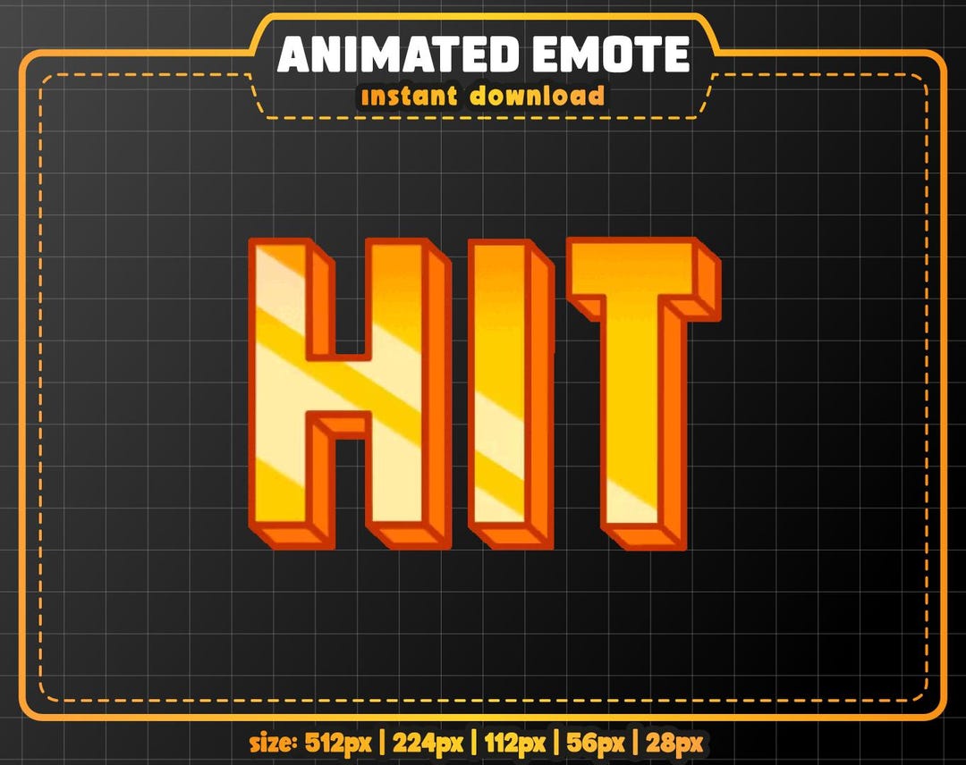 Animated Pixel HIT Emote: Retro Gaming Twitch/discord/youtube (instant ...
