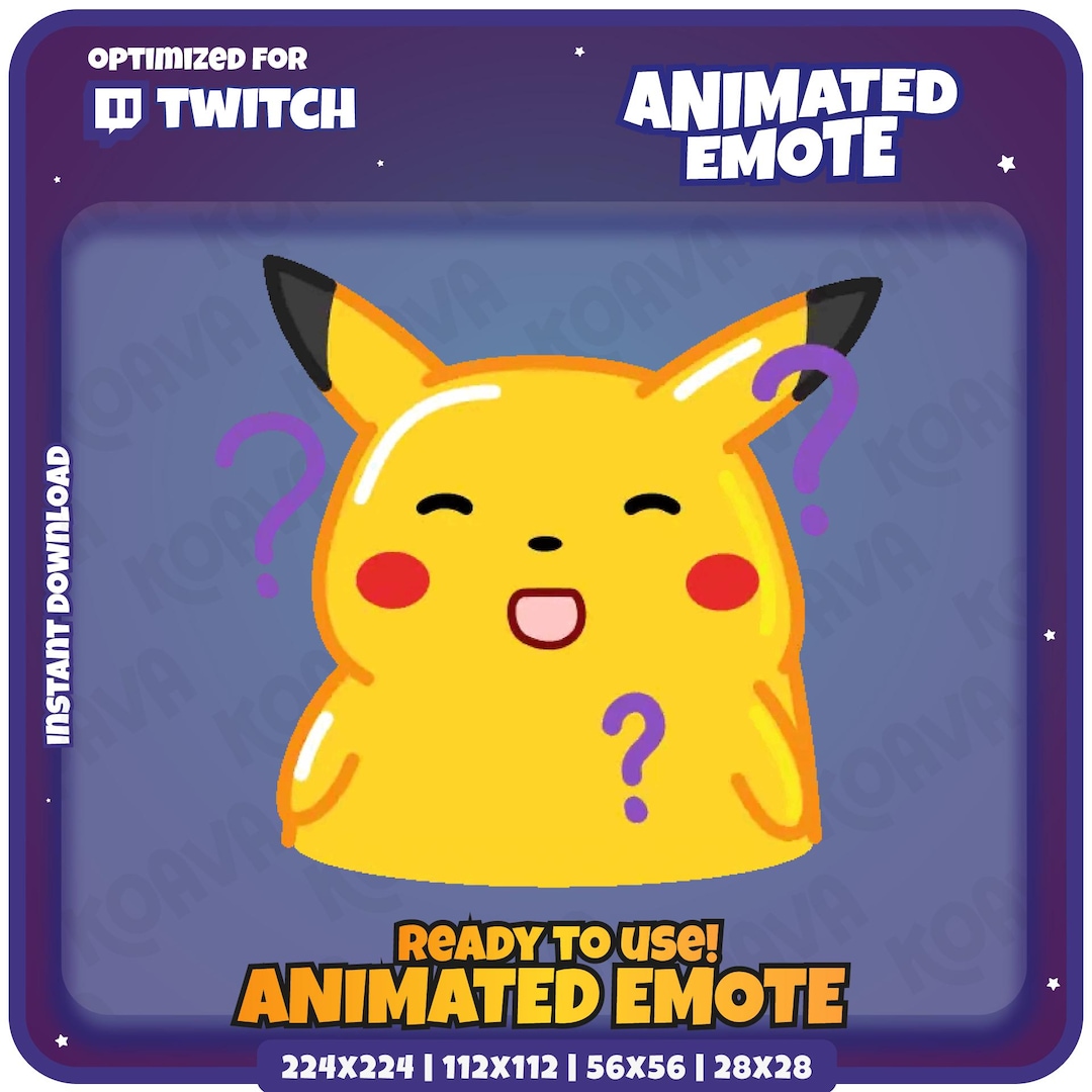 Duck Pikachu Animated Emote for Twitch, Kick, Discord (instant Download ...