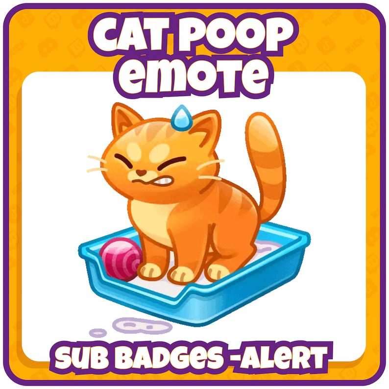 Funny Cat Emote – Embarrassed Orange Kitty Twitch Sub Badge & Alert - Etsy