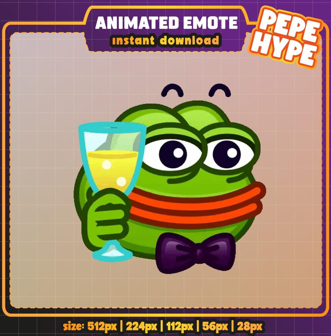 Animated Pepe Emote | Hype Cheers Emote | Funny Twitch Discord Emoji - Etsy