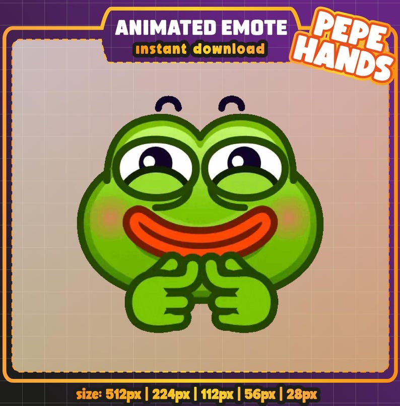 Animated Pepe Hands Twitch Emote: Funny Sad Instant Download - Etsy